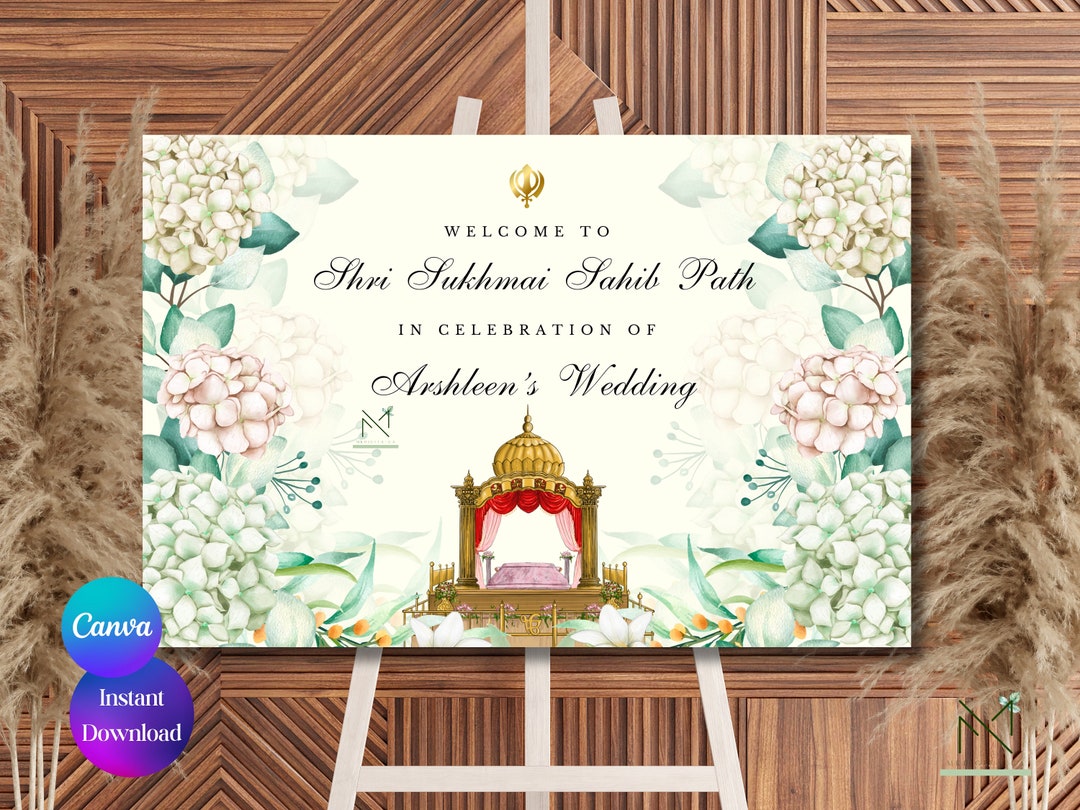 Shri Sukhmani Sahib Welcome Sign Path Welcome Sign Shri Akhand Path Welcome Sign Wedding Path ...