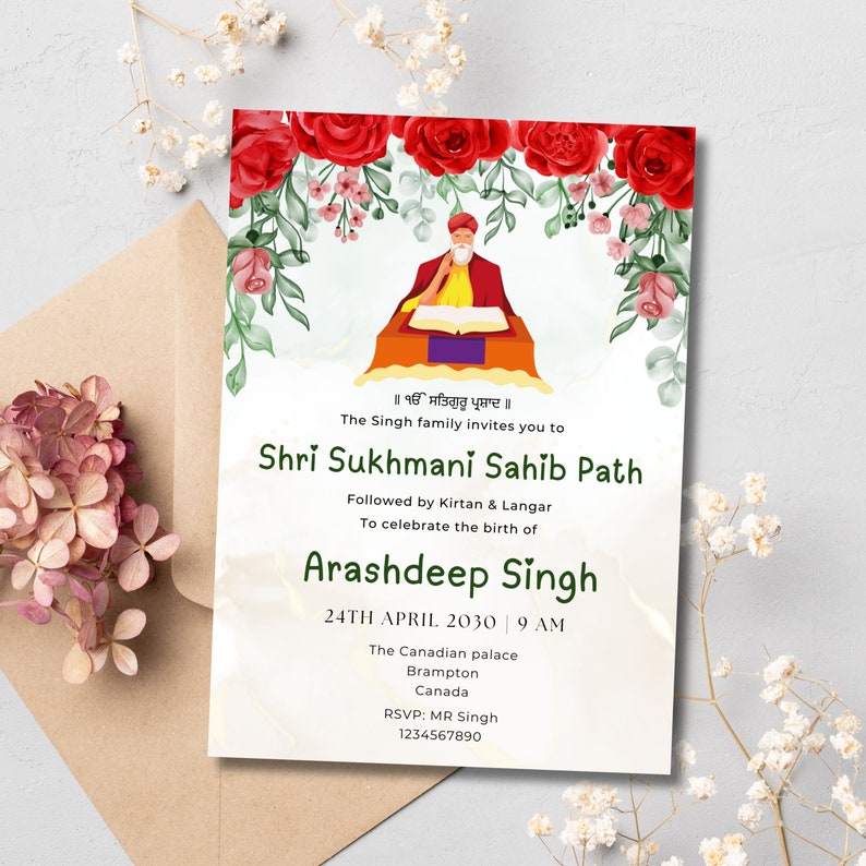 Digital Shri Sukhmani Sahib Path Invitation Template Shri Akhand Path ...