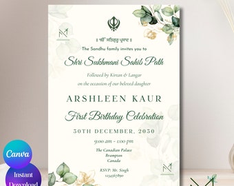 Tropical Shri Akhand Path Invitation Template Path Birthday Invitation ...