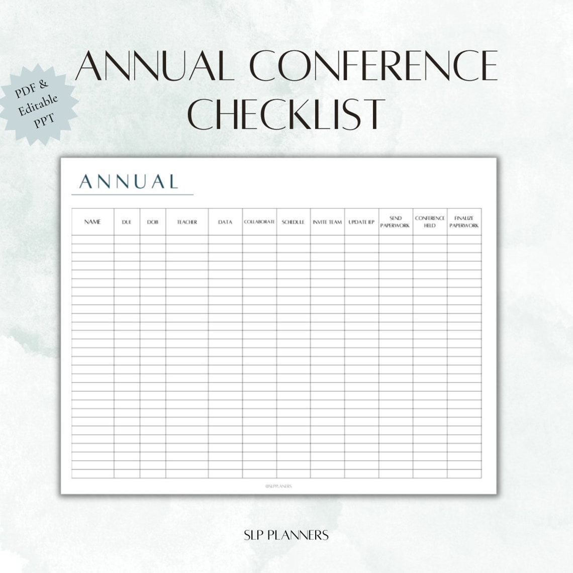 SLP Checklist Packet - Etsy