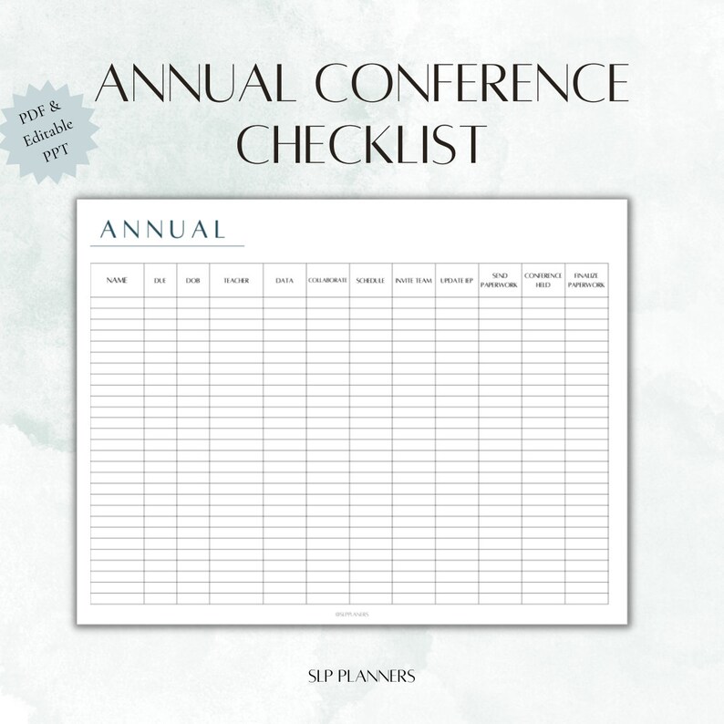 SLP Checklist Packet - Etsy