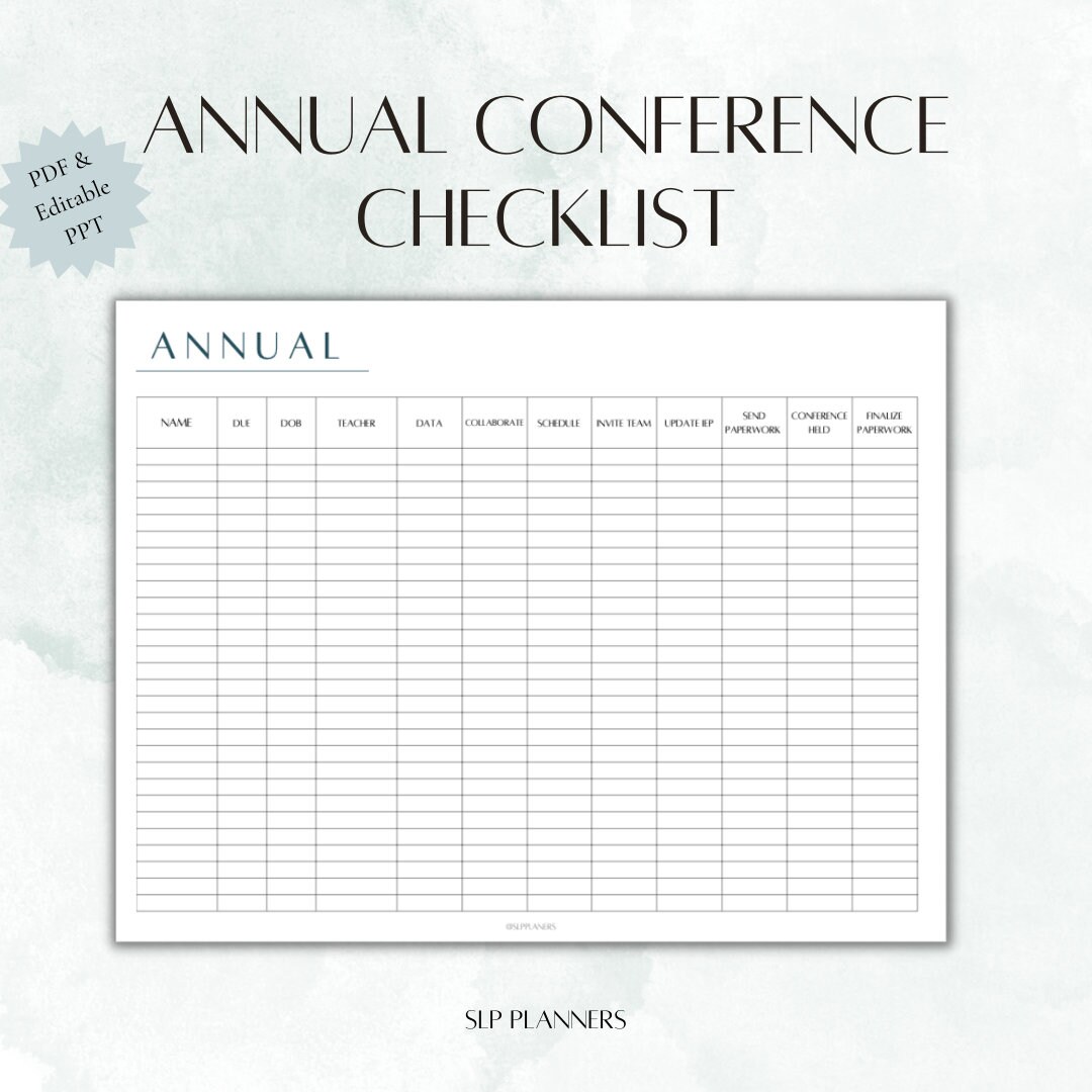 SLP Checklist Packet - Etsy