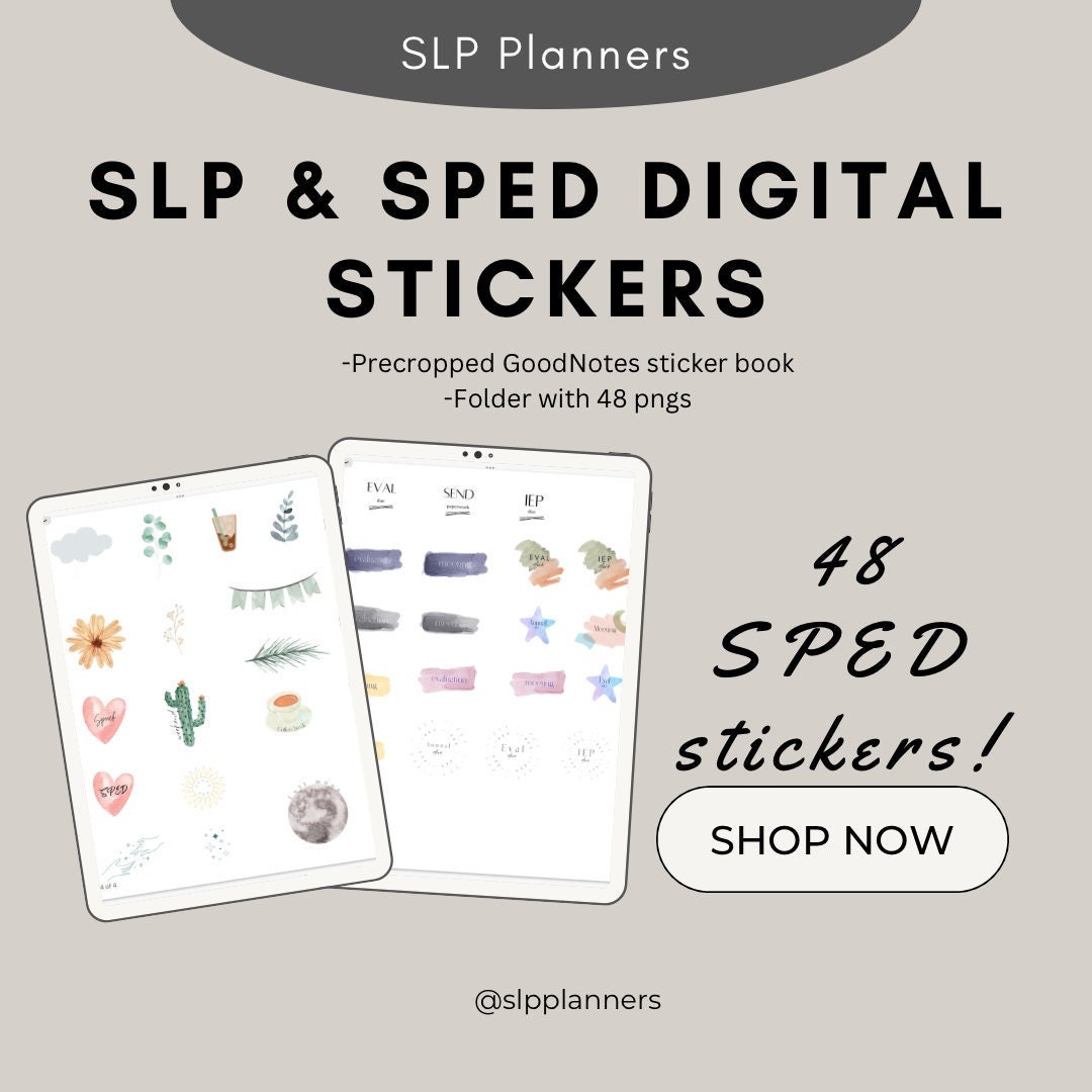 SLP & SPED Digital Stickers for Digital Planning, Goodnotes, Speech ...