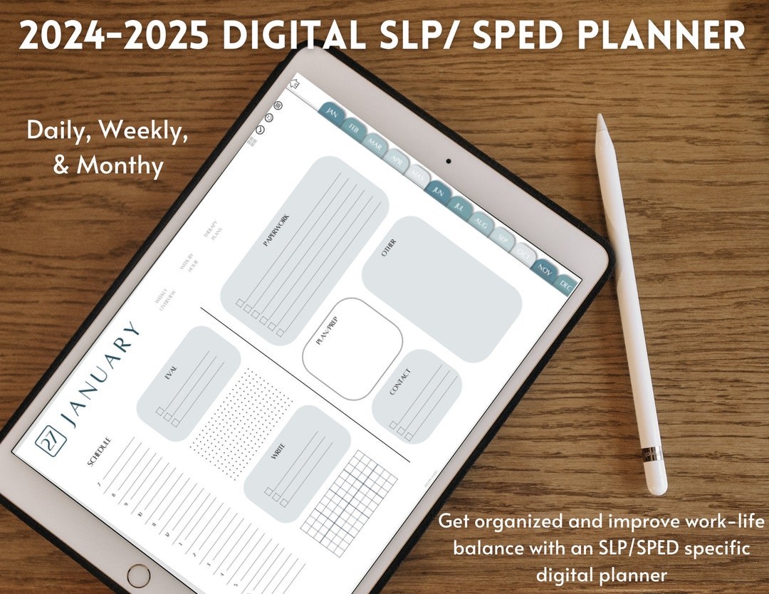 2024-2025 SLP Digital Planner, SPED Digital Planner, Speech Therapy ...