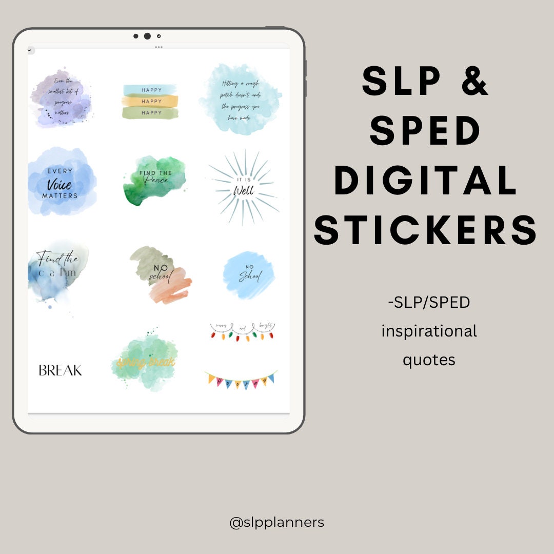 SLP & SPED Digital Stickers for Digital Planning, Goodnotes, Speech ...
