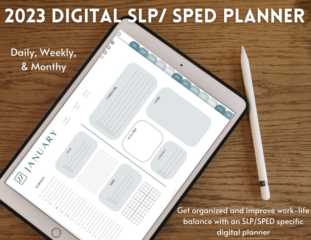 2023 SLP Digital Planner, SPED Digital Planner, Speech Therapy Digital ...
