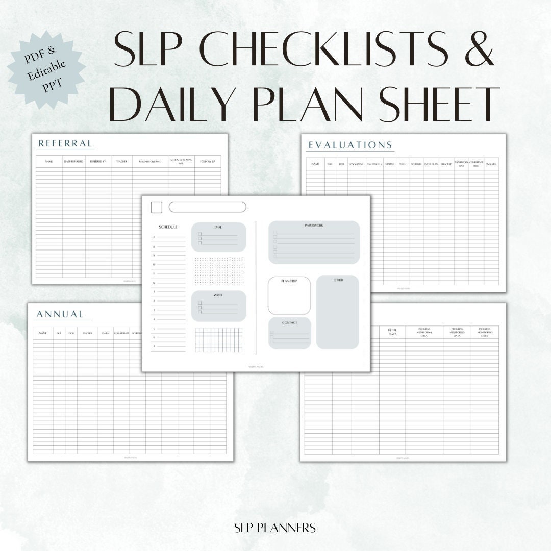 SLP Checklist Packet - Etsy