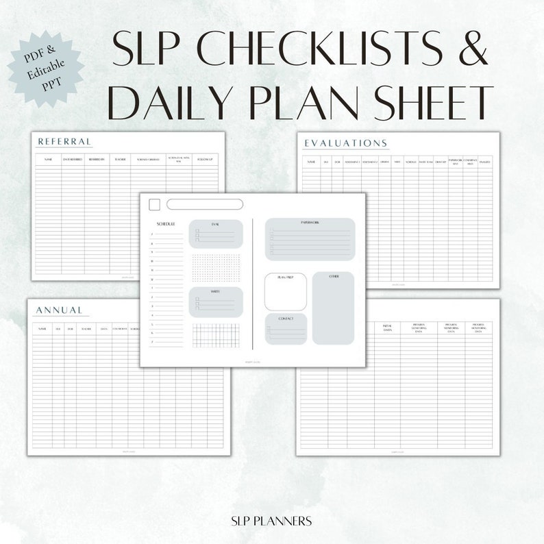 SLP Checklist Packet - Etsy