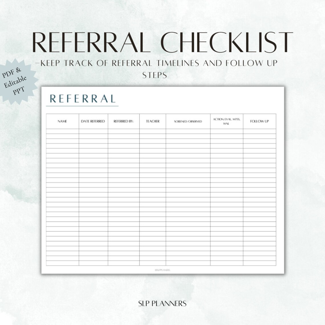 SLP Checklist Packet - Etsy