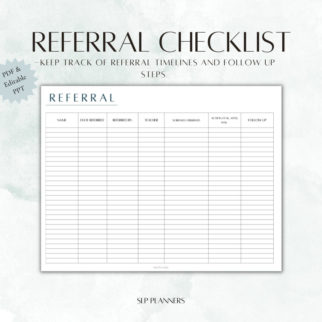 SLP Checklist Packet - Etsy