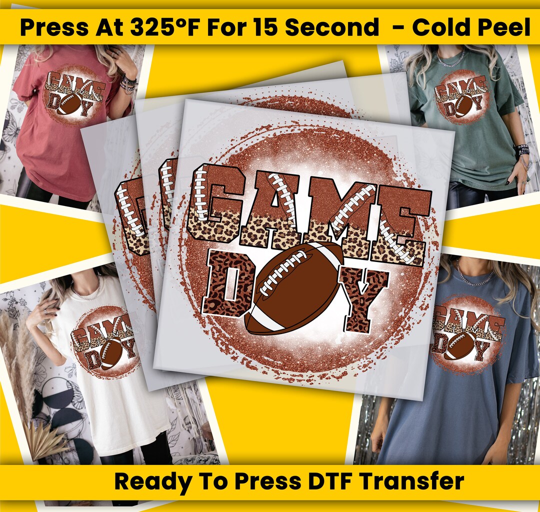 Game Day Football, Ready to Press, Heat Transfer, DTF Print, Retro ...