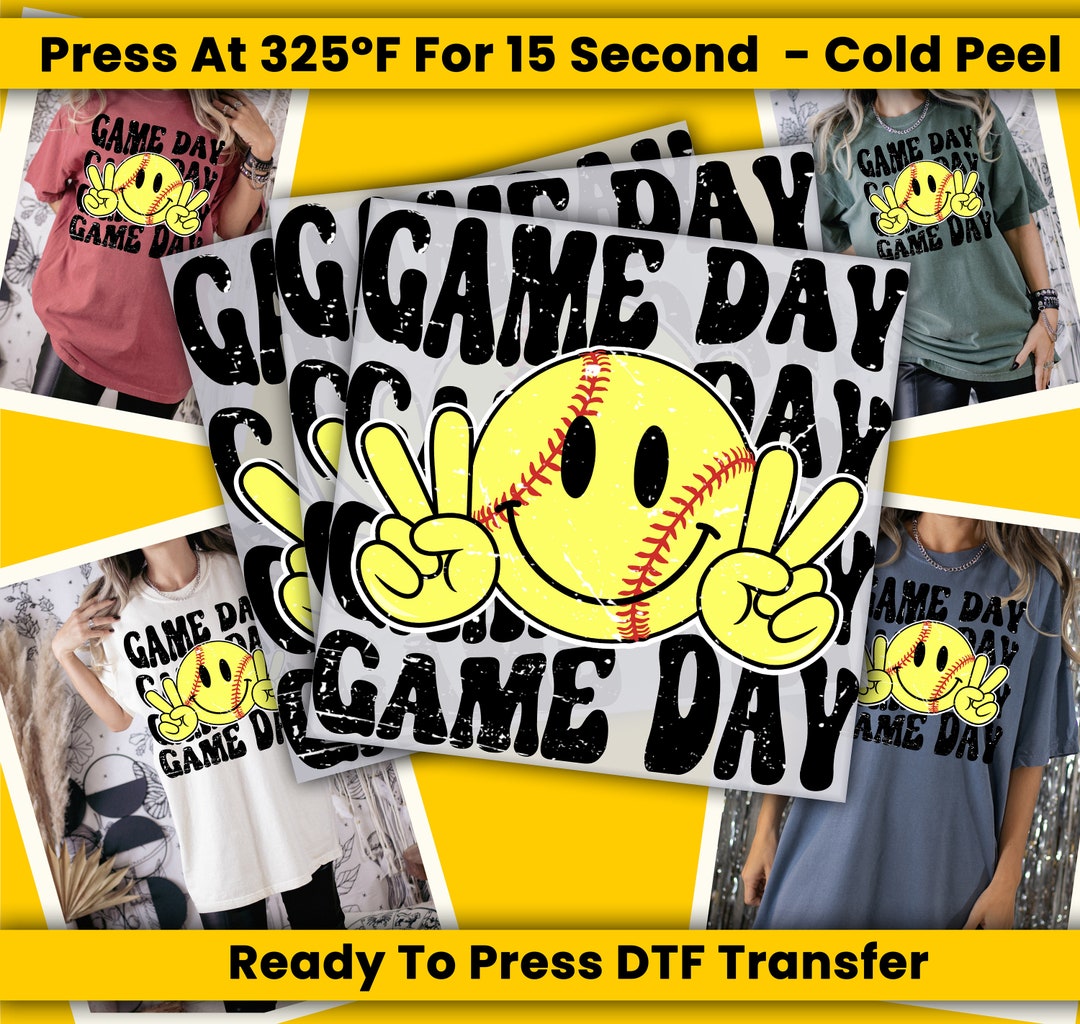 Softball Game Day Ready to Press Heat Transfer Designs, DTF Print ...