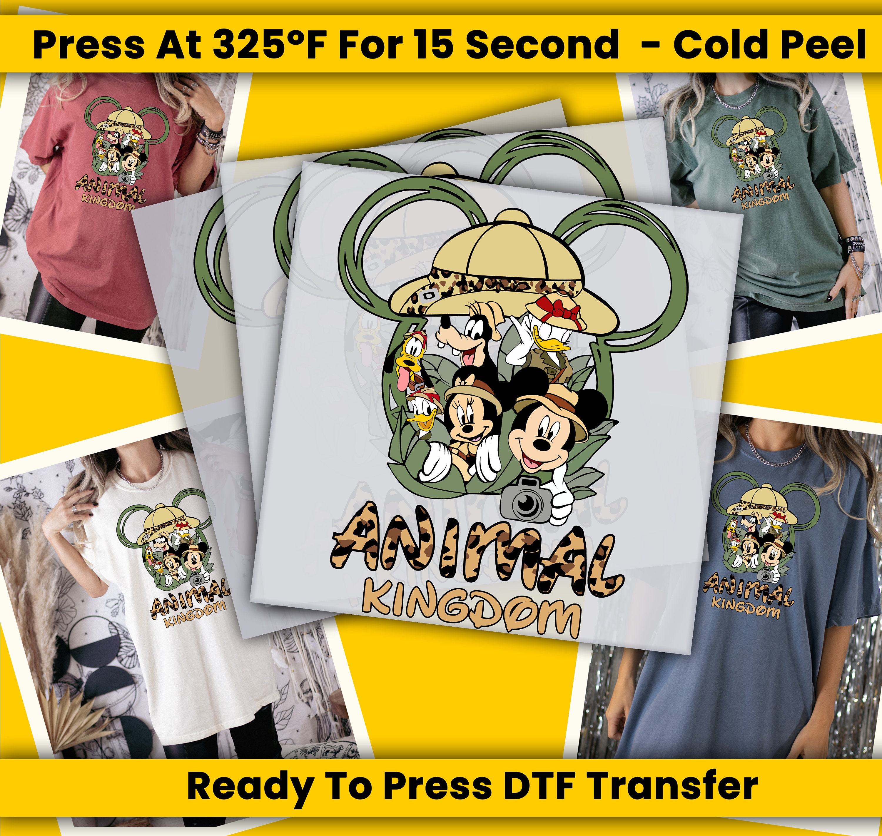 Disney Animal Kingdom Mickey and Friends Ready to Press DTF Transfers ...