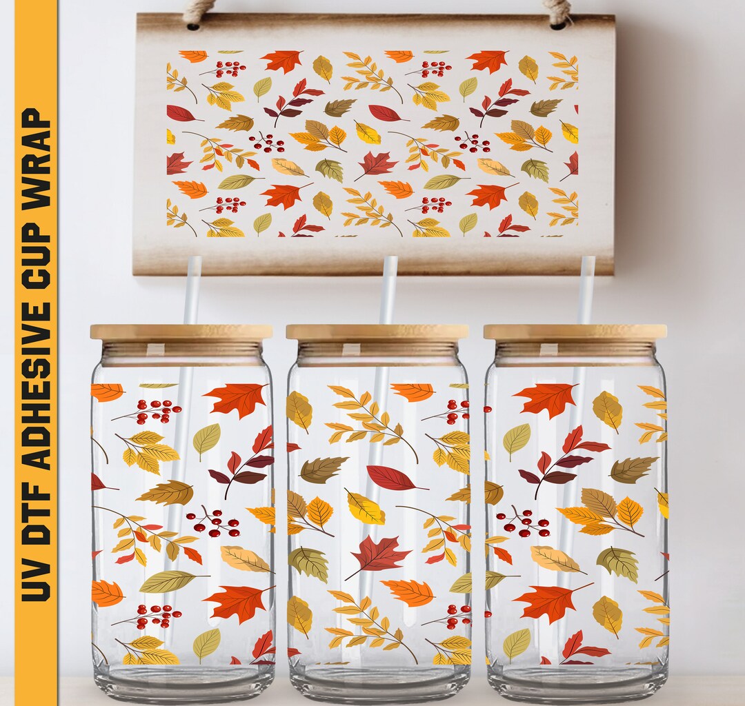 Uv DTF Wraps Fall 16 Oz Cup Wrap, 16 Oz Autumn UV DTF, Ready to Apply ...