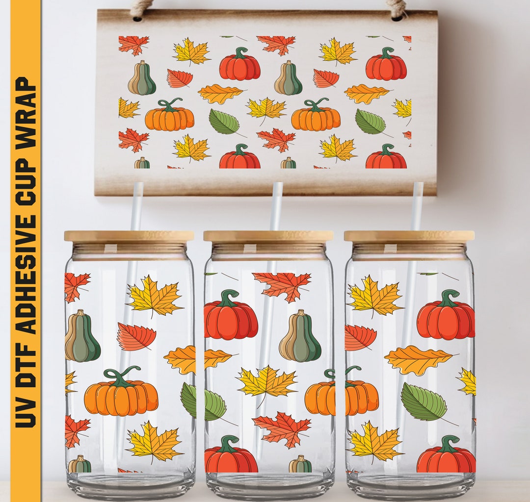 Uv DTF Wraps Fall 16 Oz Cup Wrap, 16 Oz Autumn UV DTF, Ready to Apply ...