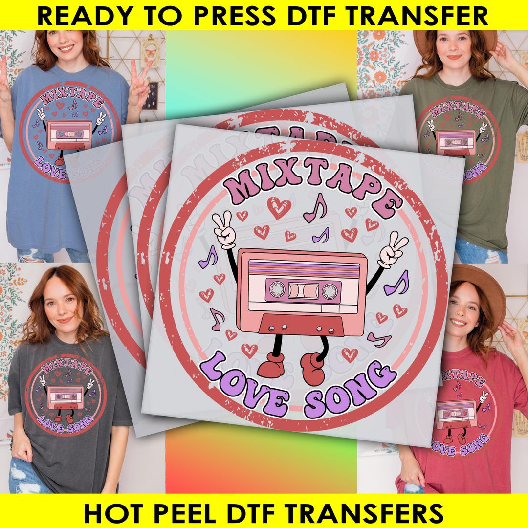 Mixtape Love Song, Ready to Press, Valentine's Day Transfers, Retro ...