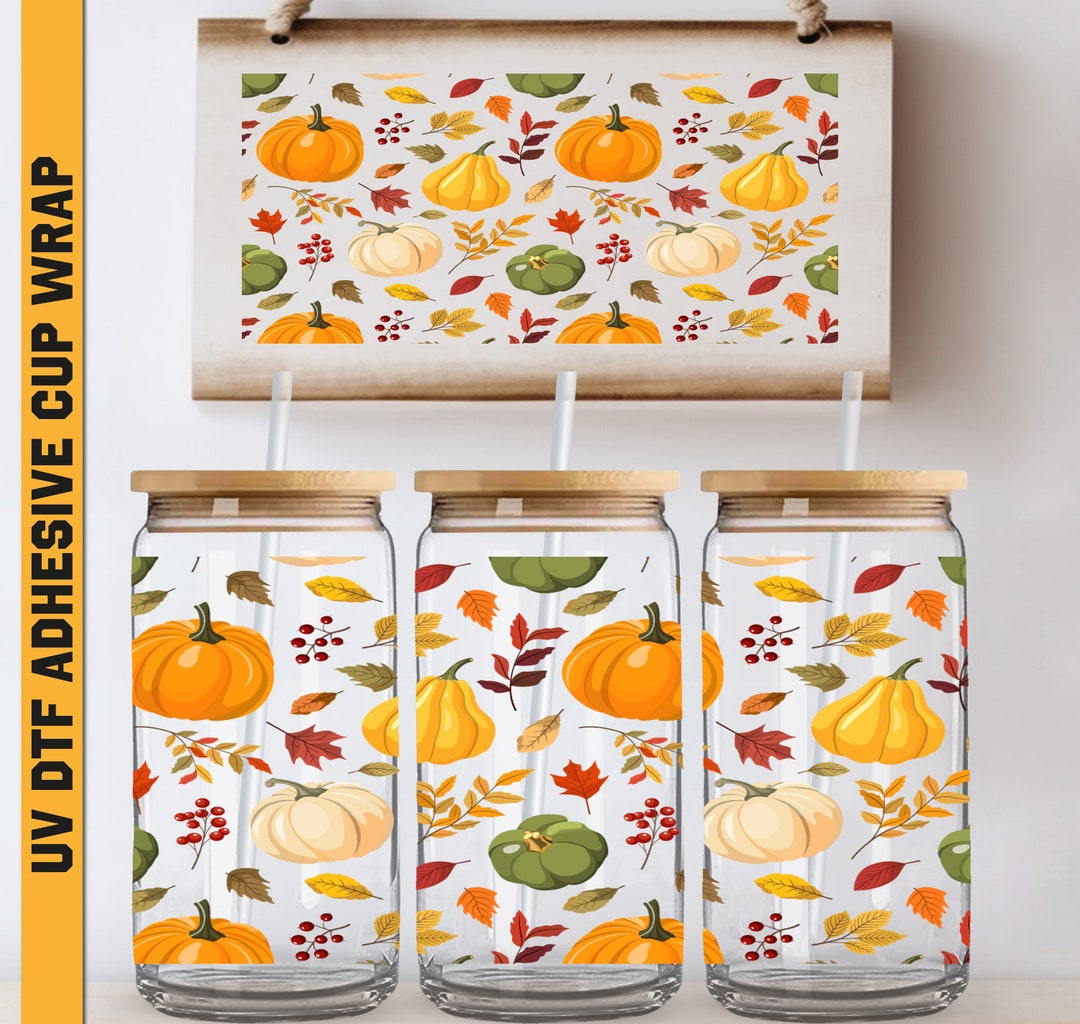 Uv DTF Wraps Fall 16 Oz Cup Wrap, 16 Oz Autumn UV DTF, Ready to Apply ...