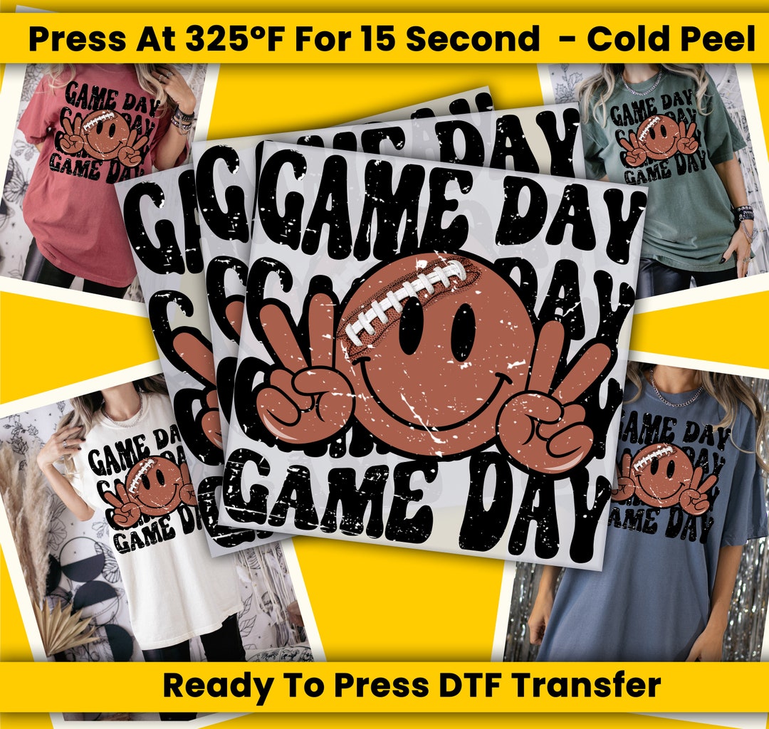 Game Day Football, Ready to Press, Heat Transfer, DTF Print, Retro ...