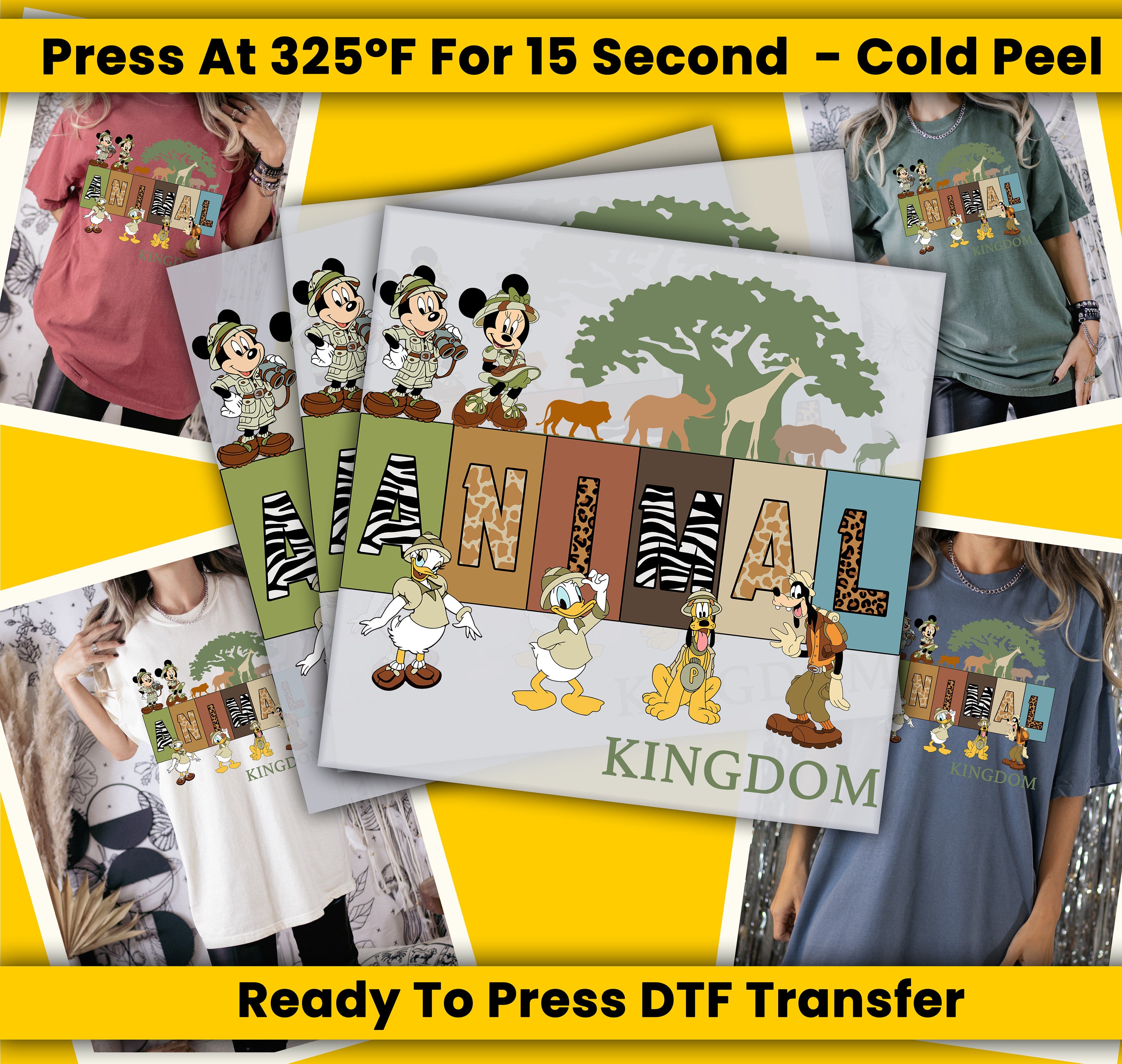 Disney Animal Kingdom Mickey and Friends Ready to Press DTF Transfers ...