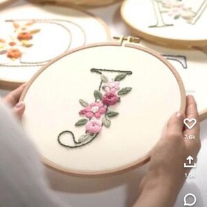 Hand Embroidered Initials, Alphabets, Names/can Be Customised/creative ...