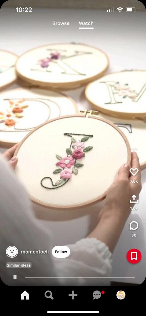 Hand Embroidered Initials, Alphabets, Names/can Be Customised/creative ...