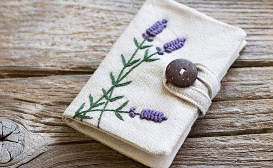 Hand Embroidered Notebook,passport Cover/floral Pattern/can Be Customised/creative - Etsy