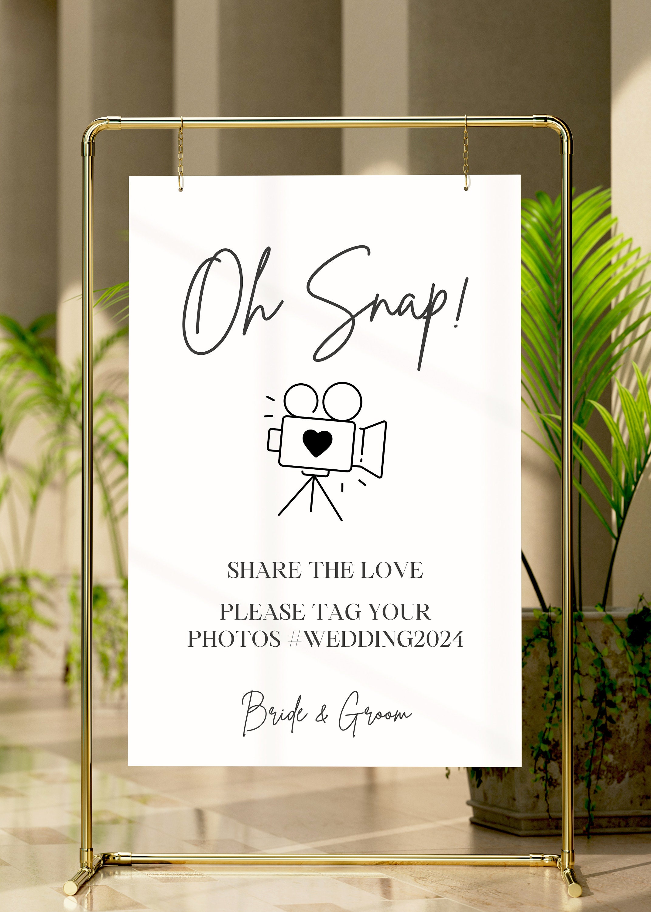 Oh Snap Wedding Sign | Digital Wedding Sign | Simple Wedding Decor ...