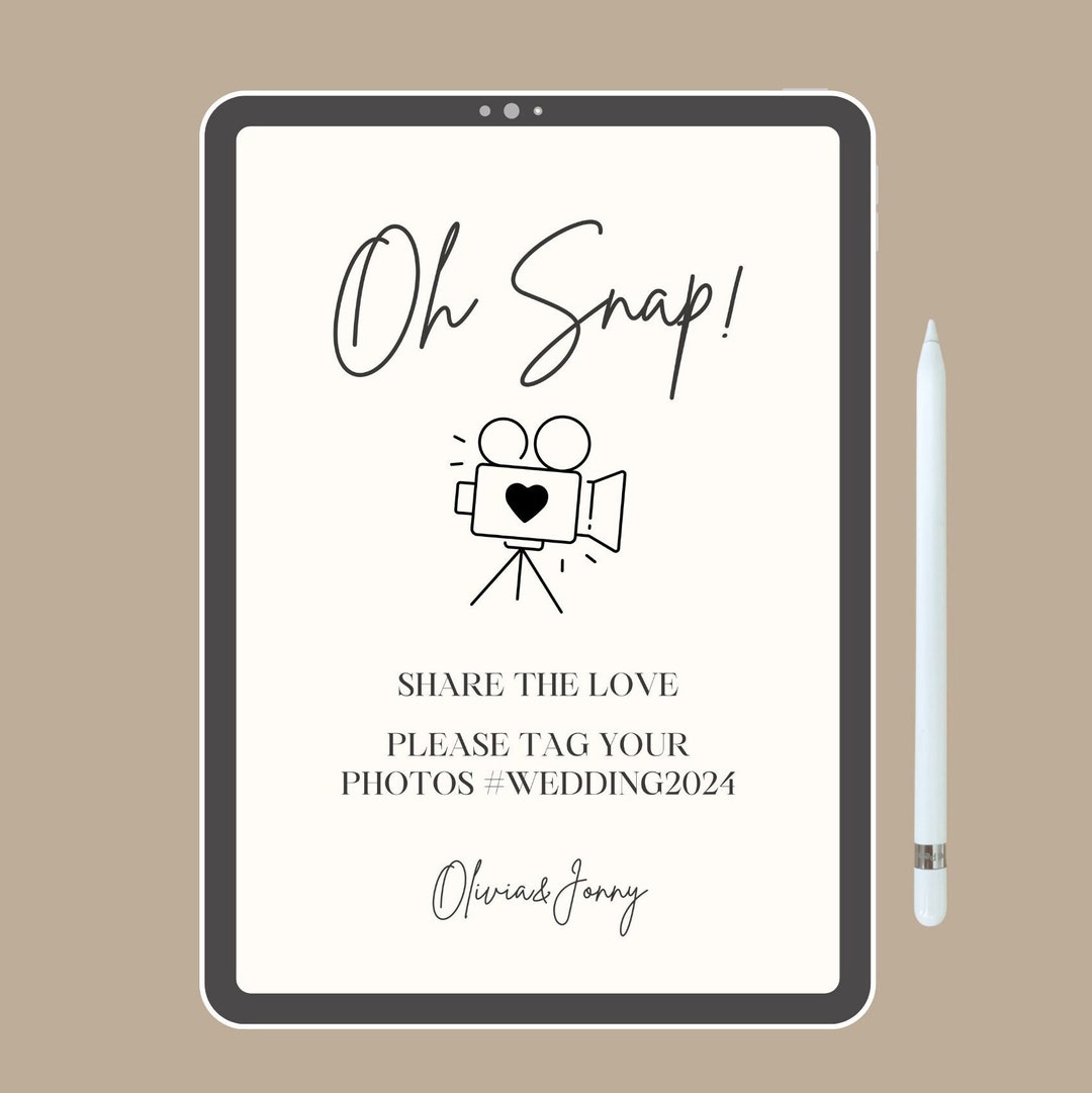 Oh Snap Wedding Sign | Digital Wedding Sign | Simple Wedding Decor ...