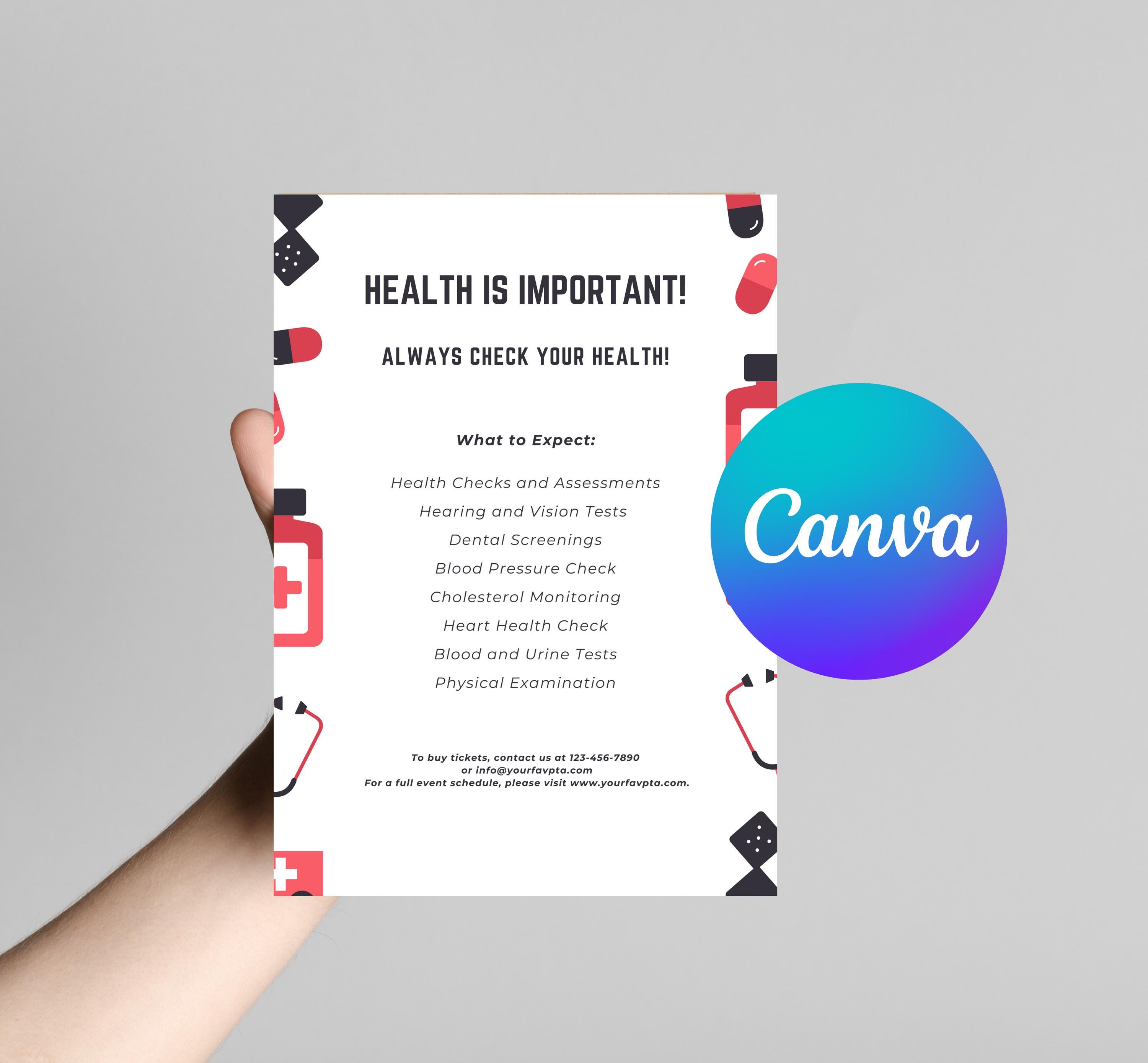 Editable Health Fair Flyer Template | Medical Event Poster | Wellness ...