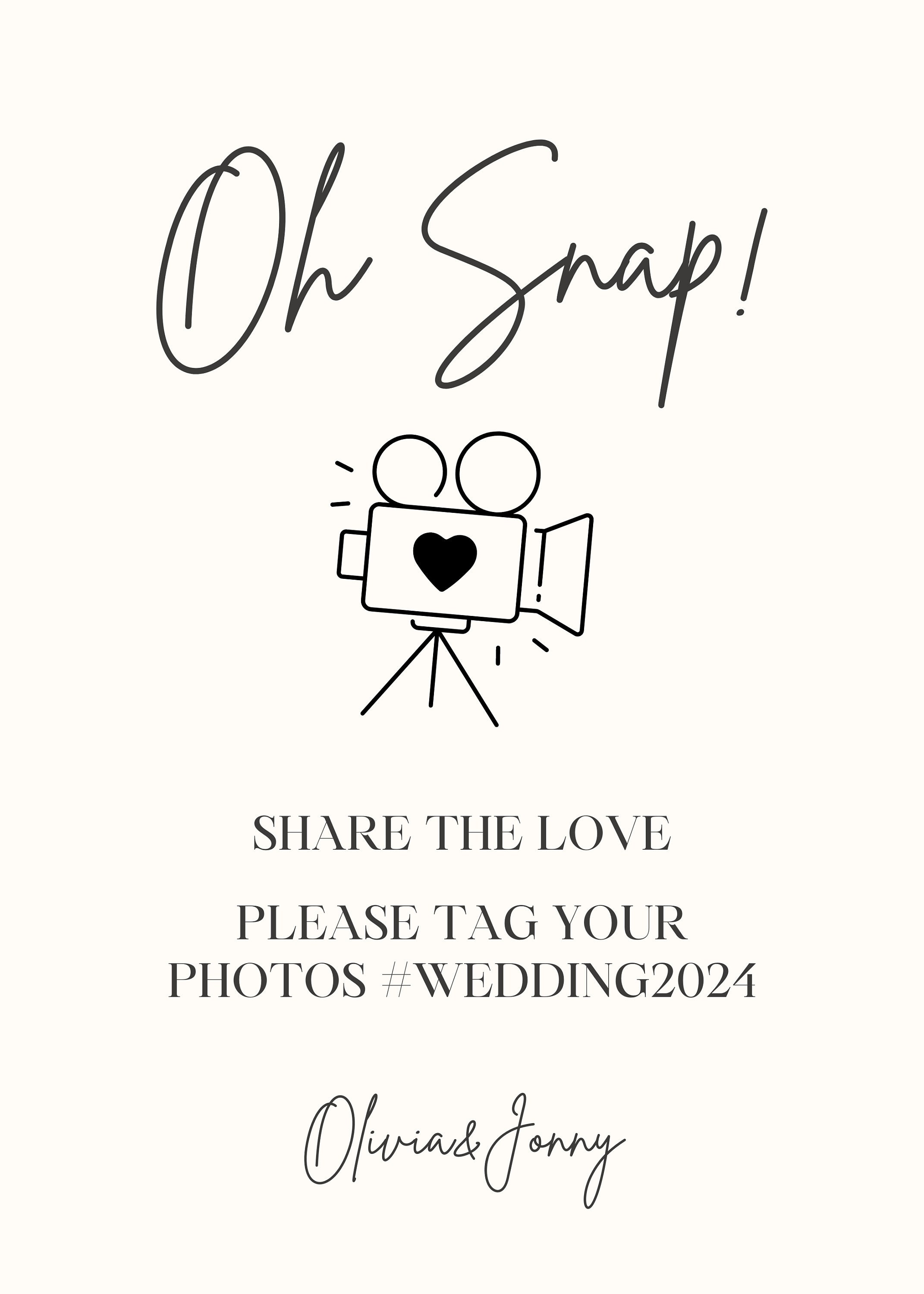 Oh Snap Wedding Sign | Digital Wedding Sign | Simple Wedding Decor ...