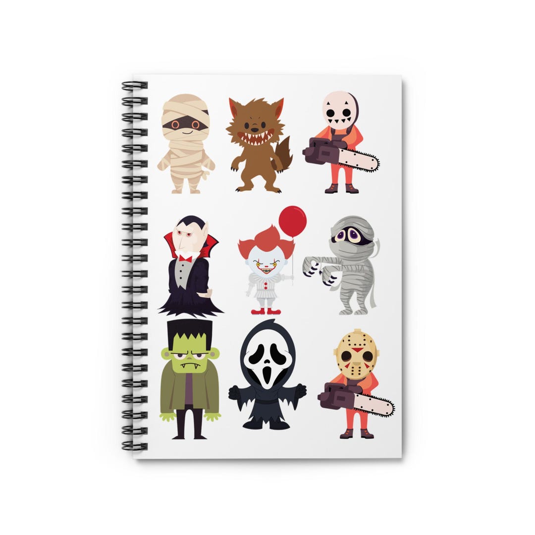 Halloween Horror Character Notebook | Cute Scary Movie Monster Journal ...