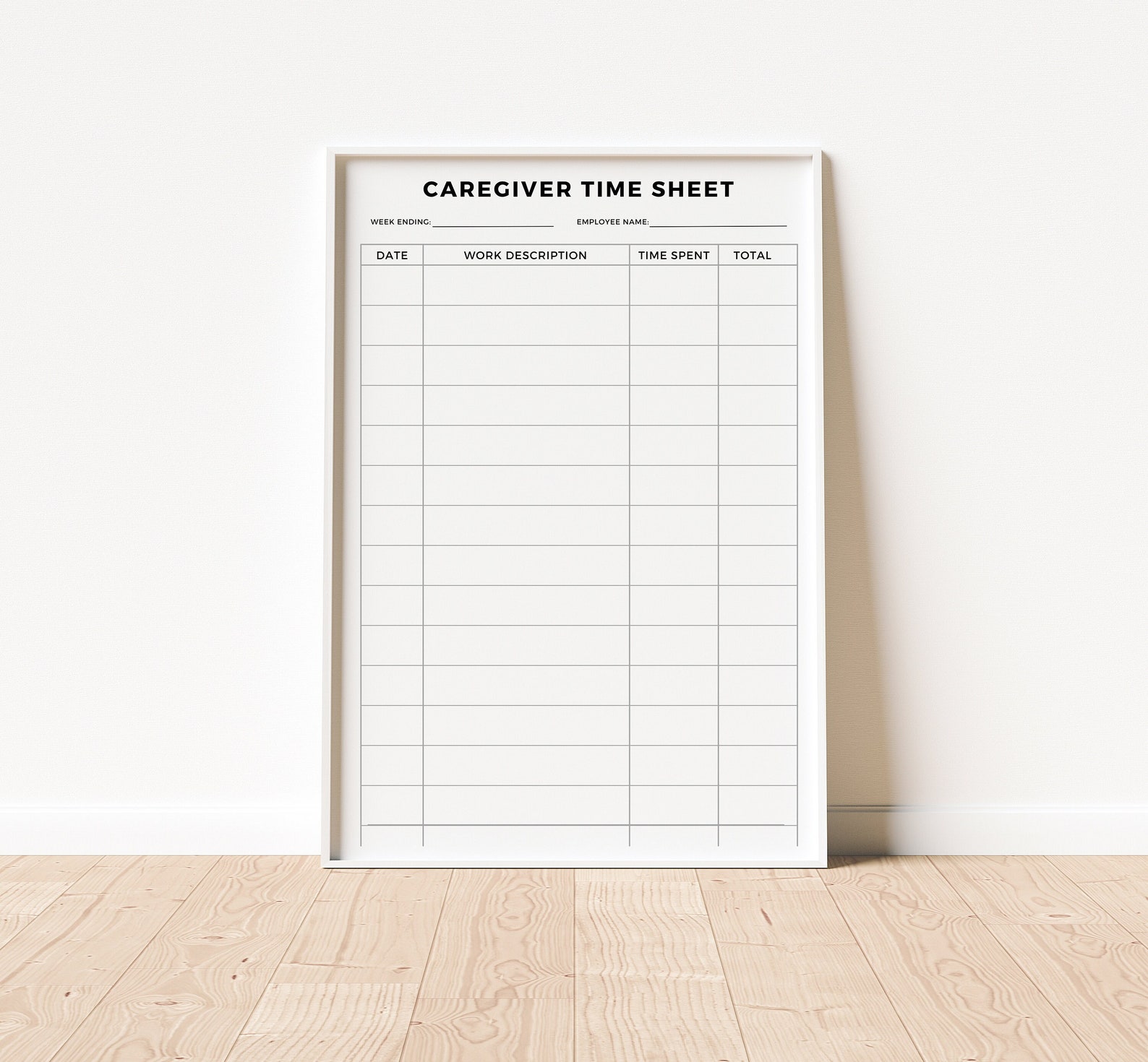 Caregiver Timesheet Set, Work Log, Employee Schedule (PDF Download) - Etsy