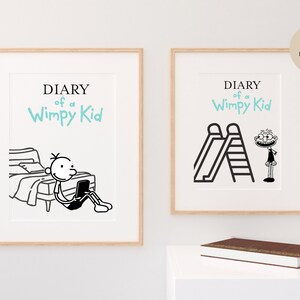 Diary of A Wimpy Kid Playroom Prints, Children's Poster, Boy's Bedroom ...
