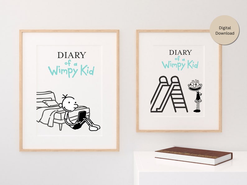 Diary of A Wimpy Kid Playroom Prints, Children's Poster, Boy's Bedroom ...