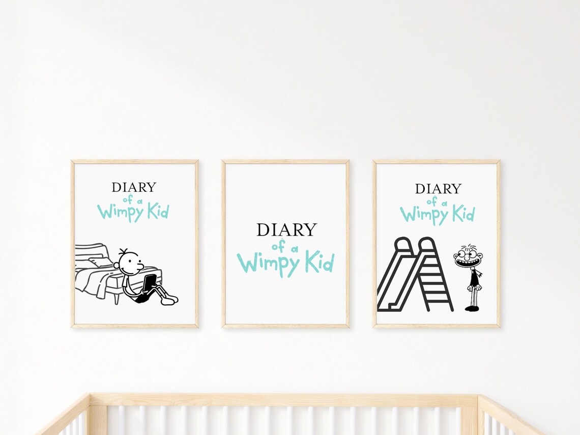 Diary of A Wimpy Kid Playroom Prints, Children's Poster, Boy's Bedroom ...