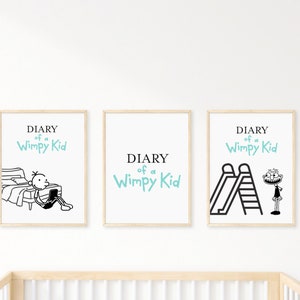 Diary of A Wimpy Kid Playroom Prints, Children's Poster, Boy's Bedroom ...