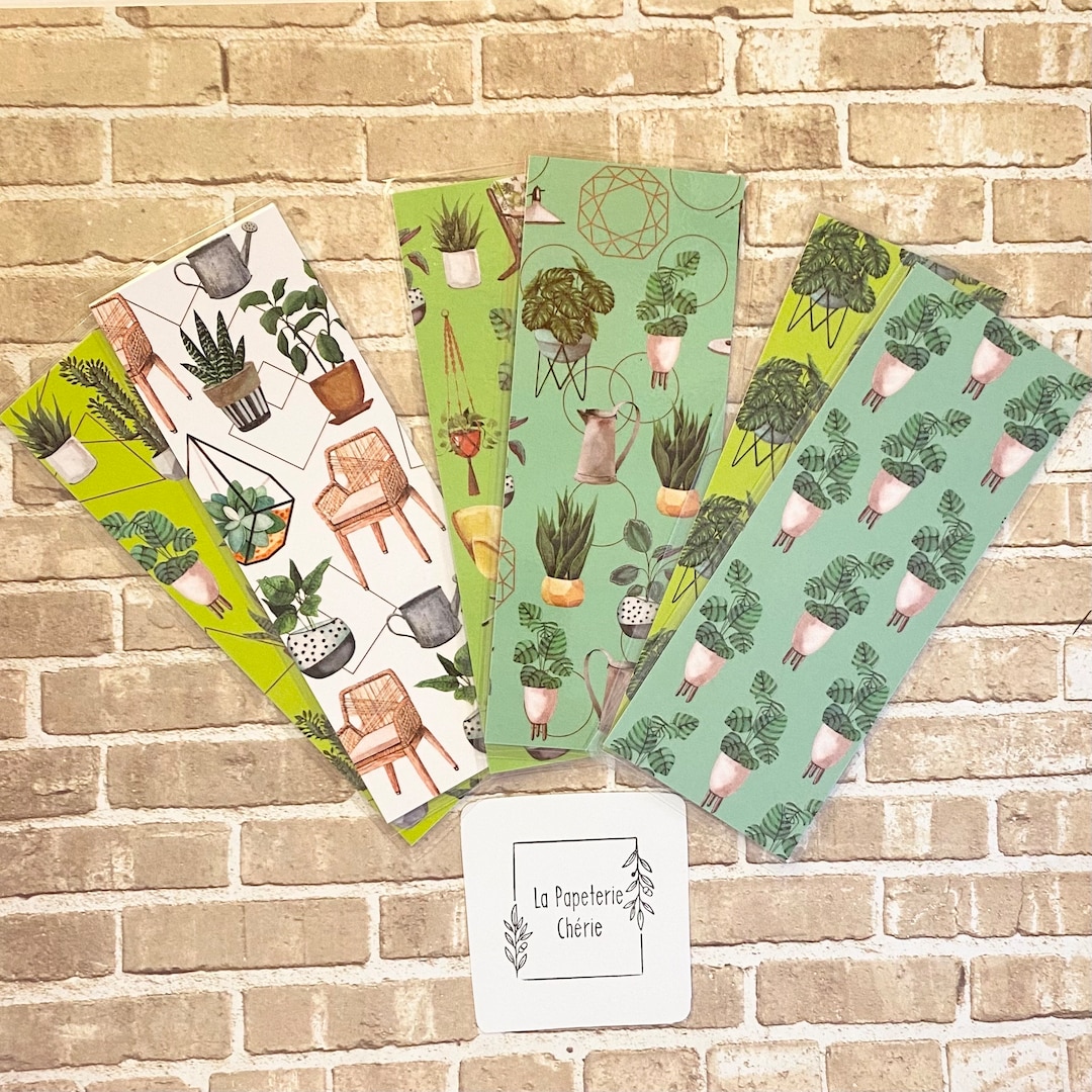 Plants Bookmarks, Handmade Laminated Double-sided Botanical Bookmarks ...