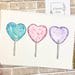 Hearts Lollipops Greeting Card, Hand Painted Valentine Watercolors ...