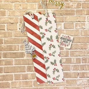 Christmas Bookmark, Handmade Laminated Double-sided Holiday Season ...