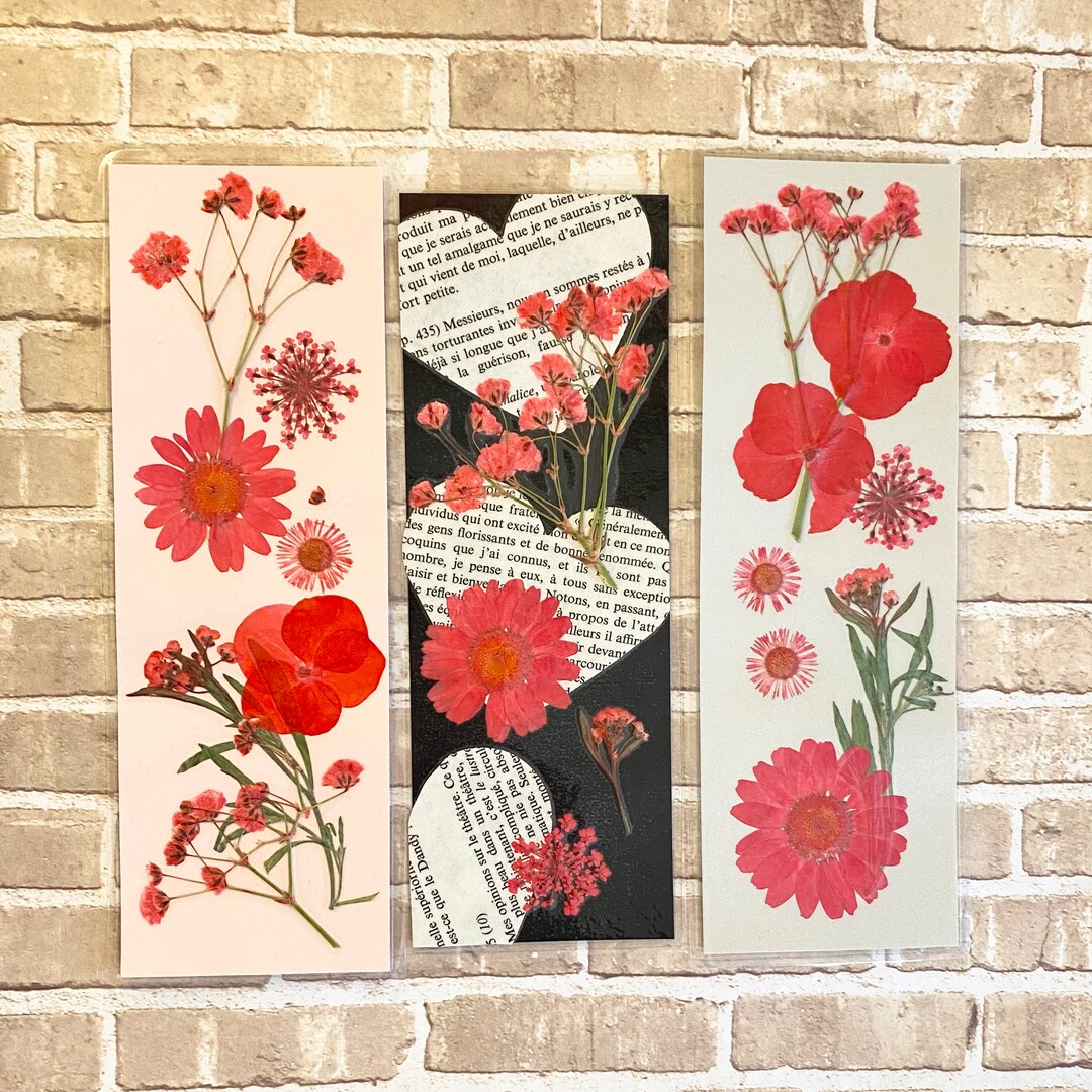 Wildflowers Botanical Bookmark, Pressed Flowers Handmade Laminated ...