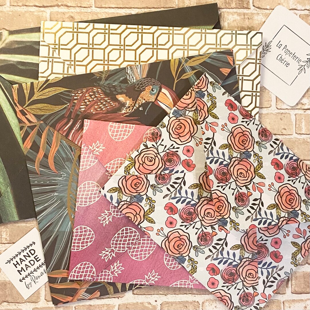 Handmade Envelopes Mystery Pack, Stationery Grab Bag, 5 Envelopes ...