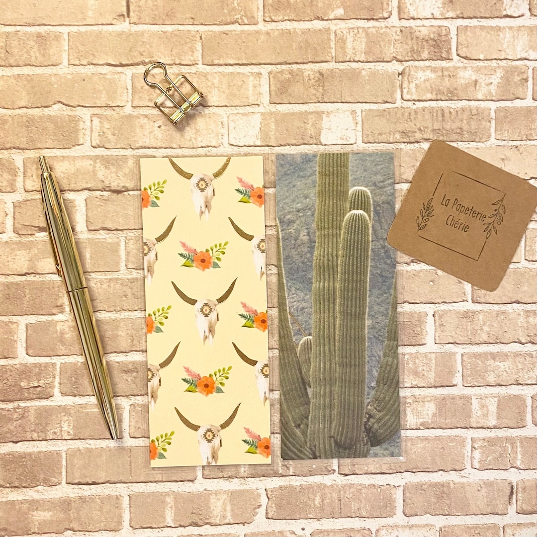 Boho Style Bookmarks, Laminated Handmade Bookmarks, Desert, Cacti, Boho ...