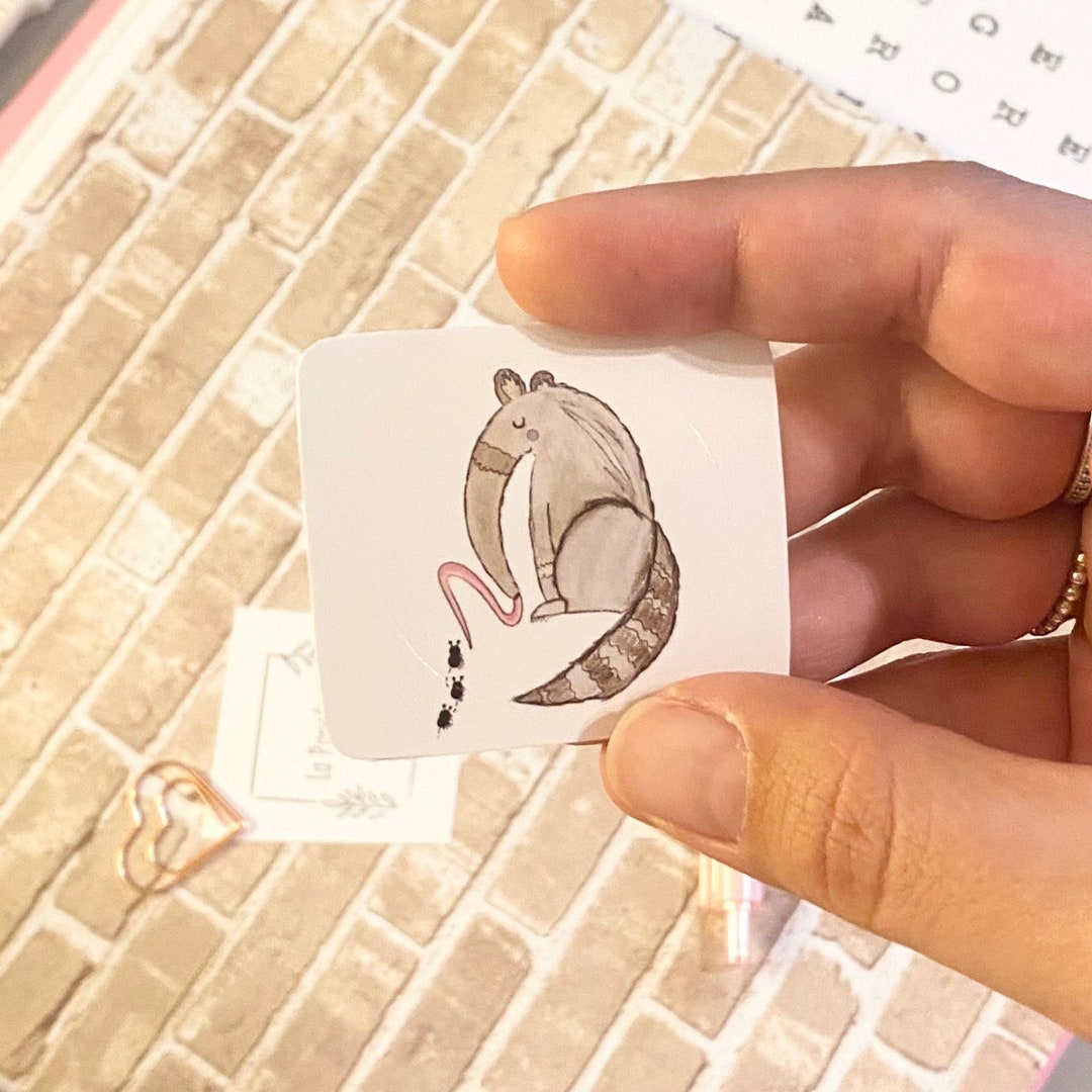Adorable Anteater Stickers, Handmade Set of 4, Animal Lover Gift - Etsy