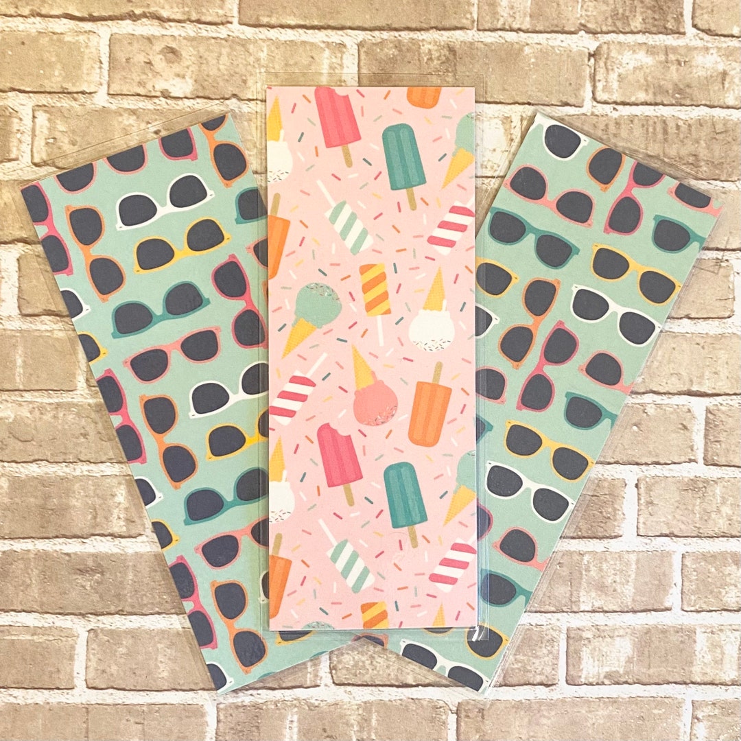 Colorful Summer Themed Bookmark, Ice Creams & Popsicles, Sunglasses ...