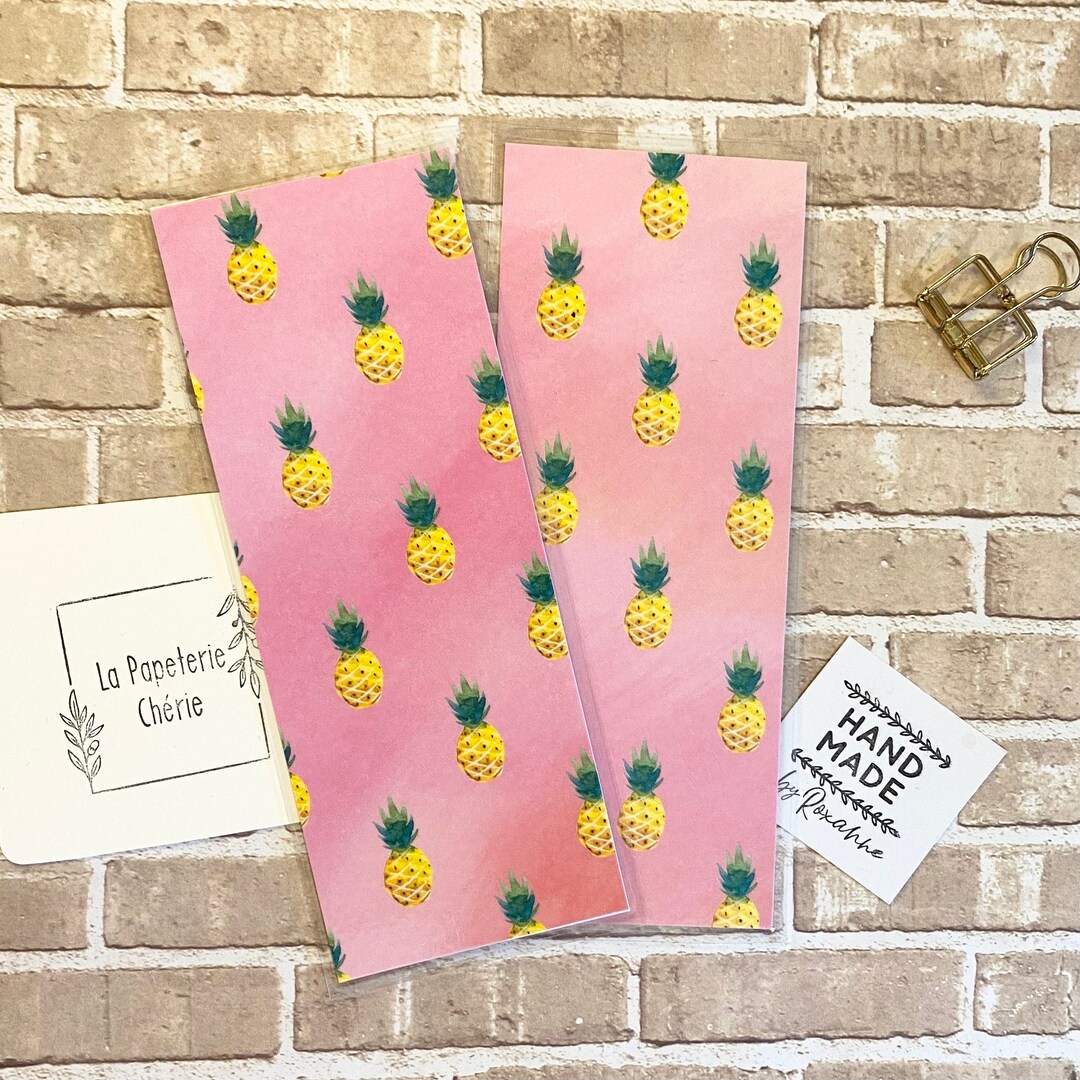 Pineapple Bookmark, Tropical Fruit, Handcrafted Laminated Double-sided ...