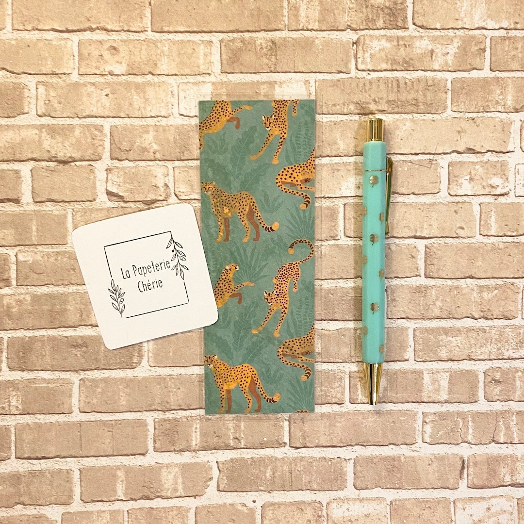 Leopard Bookmark, Handmade Laminated Double-sided Bookmarks, Animal ...