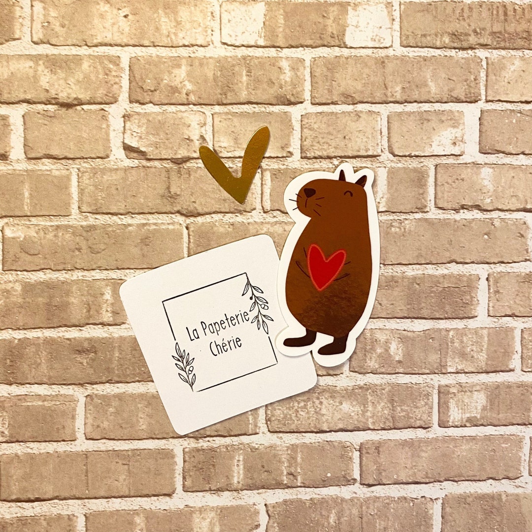 Capybara Sticker, Cute Valentine Capy Vinyl Sticker, Animal Lover Gift ...