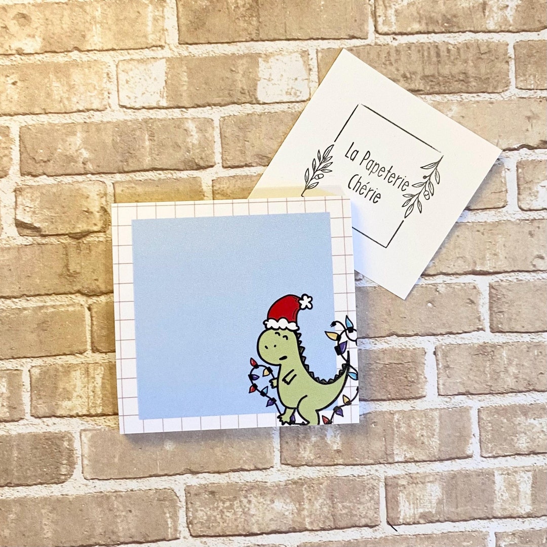 Christmas Dinosaur Sticky Notes: Handmade Holiday Dino Post-it® - Etsy