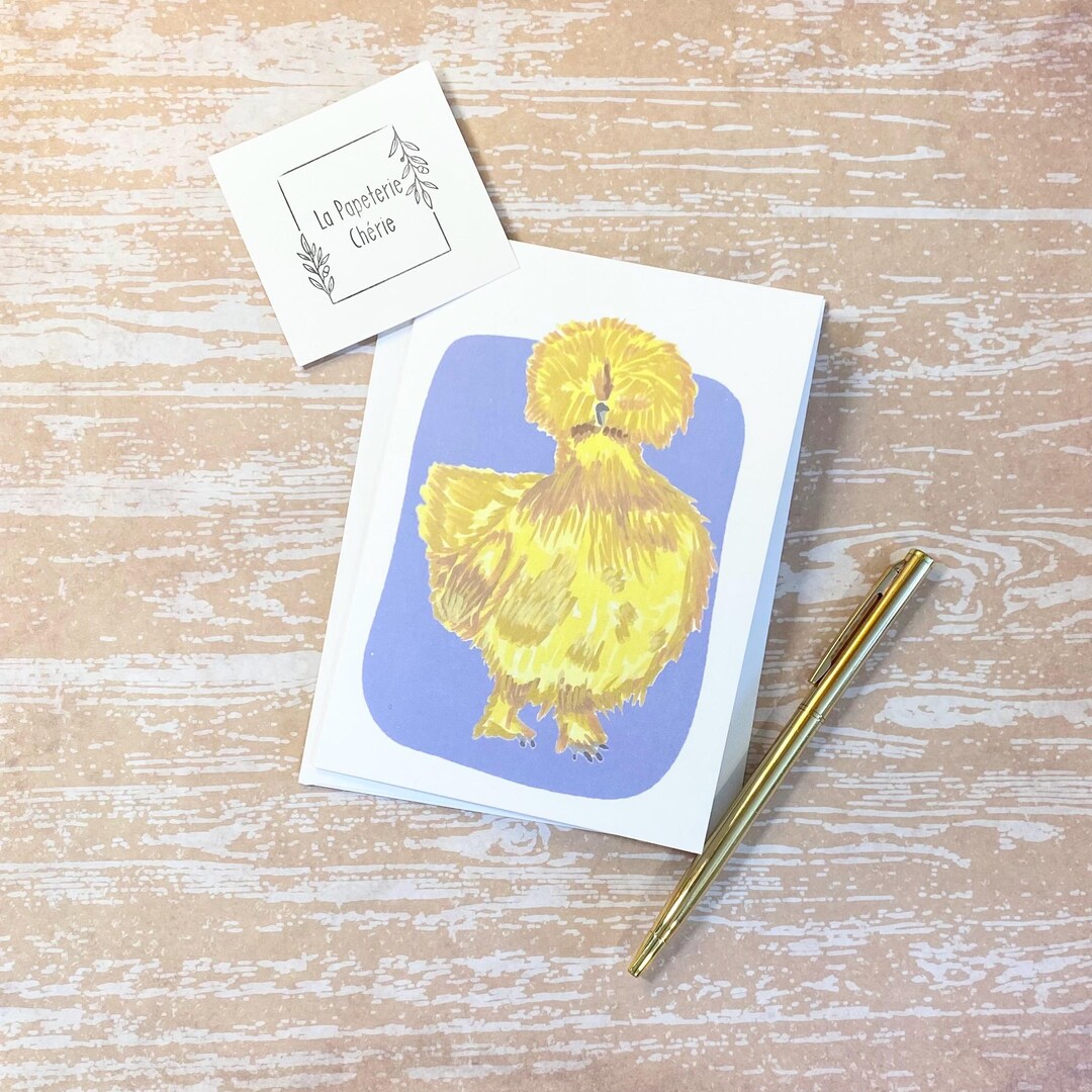 Silkie Chicken Greeting Card, You’re a Softie, Tu Es Une Soie, Cute ...