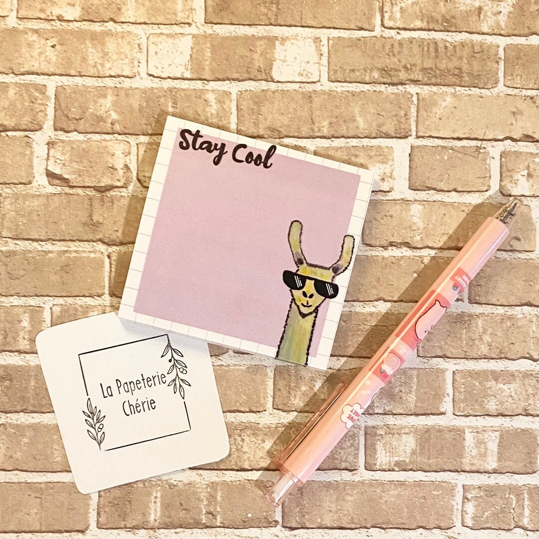 Llama Sticky Notes, Cool Llama Handmade Design Sticky Notepad, Paper ...